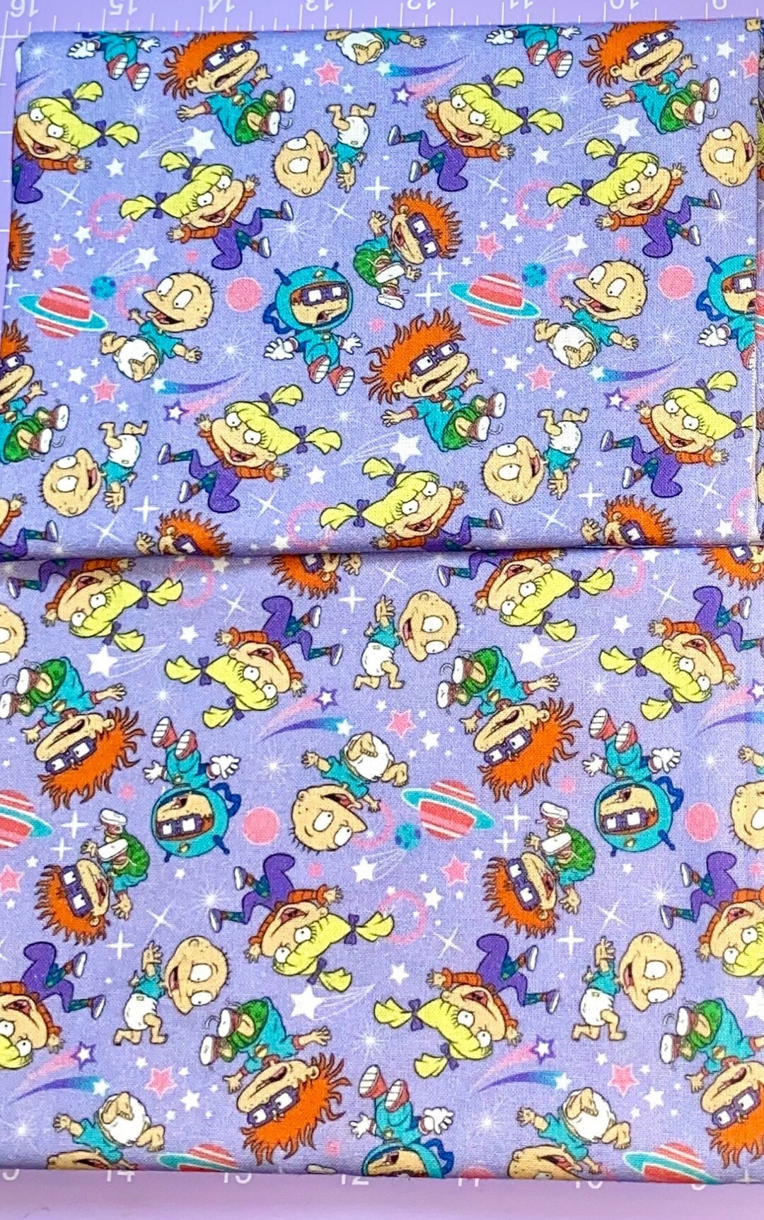 2 Pc Rugrats Color Fabric Remnants Cotton Woven Approx 18x26 Rugrats ...