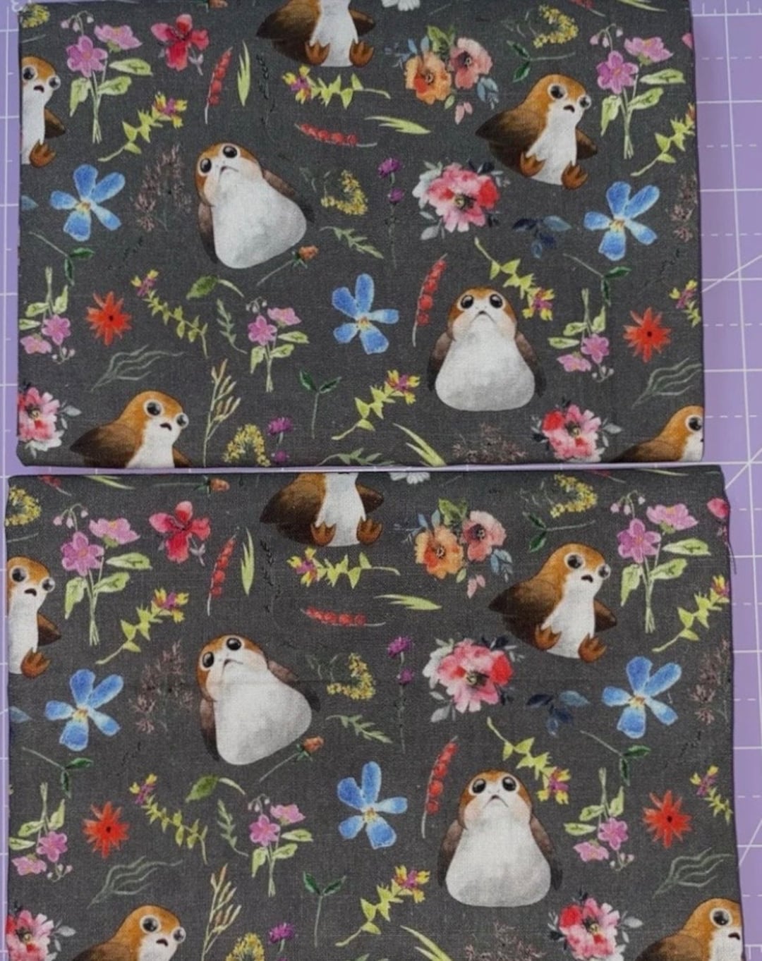 2 Pc Little Porg Star Wars Fabric Remnants-18x26-cute Porg-little Porg ...