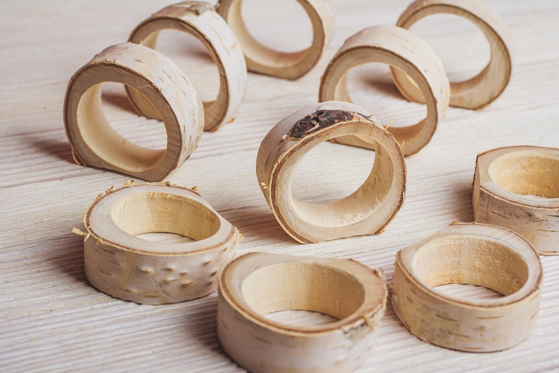 10 Set Rustic Napkin Rings Wedding Table Setting Decor Wood - Etsy