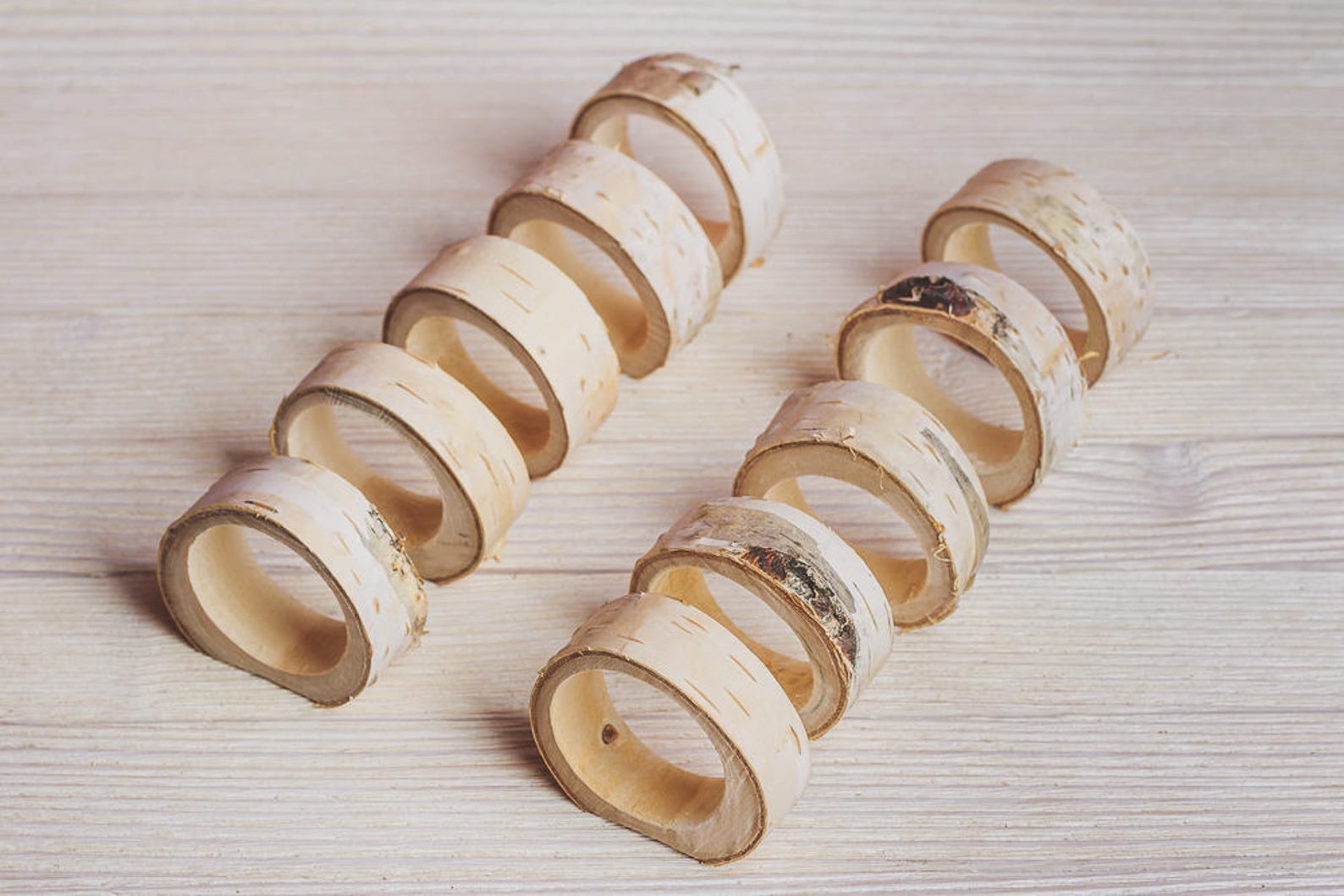 10 Set Rustic Napkin Rings Wedding Table Setting Decor Wood - Etsy