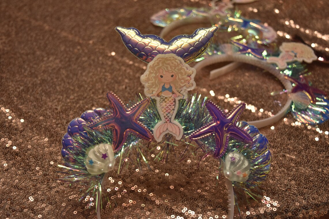 Mermaid Headband Mermaid Tail Headbandmermaid Birthday - Etsy