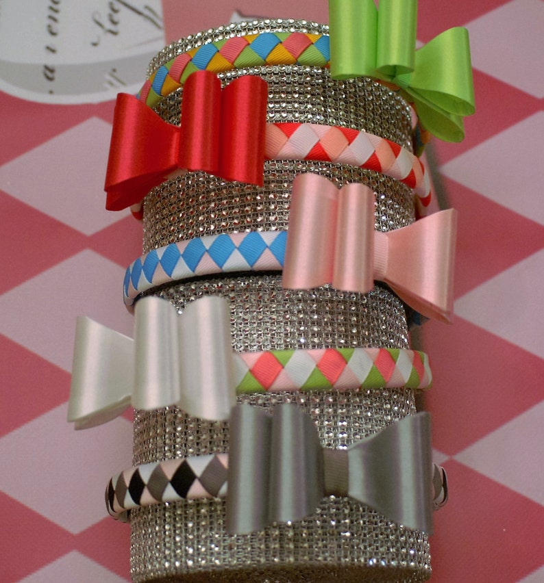 Braided Ribbon Headband Grosgrain Ribbon Headbandsatin Bow - Etsy
