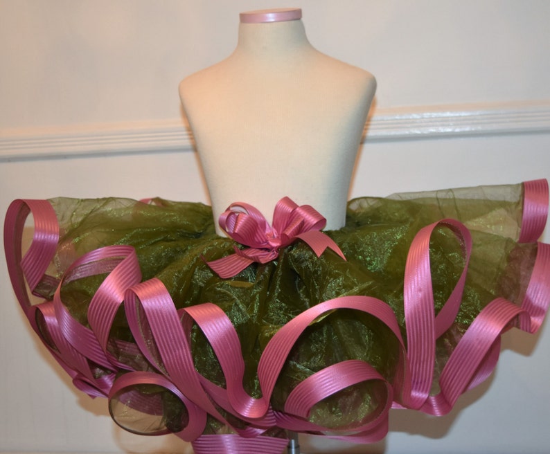 Ribbon Trim Tutu, Pink & Green Tutu, Ninja Turtle Tutu, Birthday Tutu ...