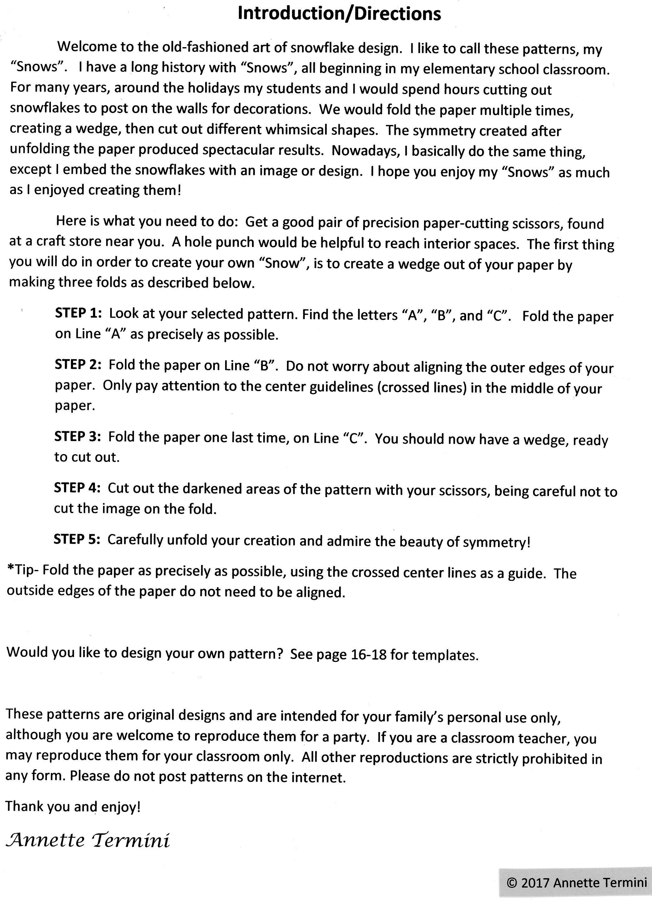 PRINTABLE BOOK Paper Snowflake Patterns, Total of 15 Fold&cut Love ...