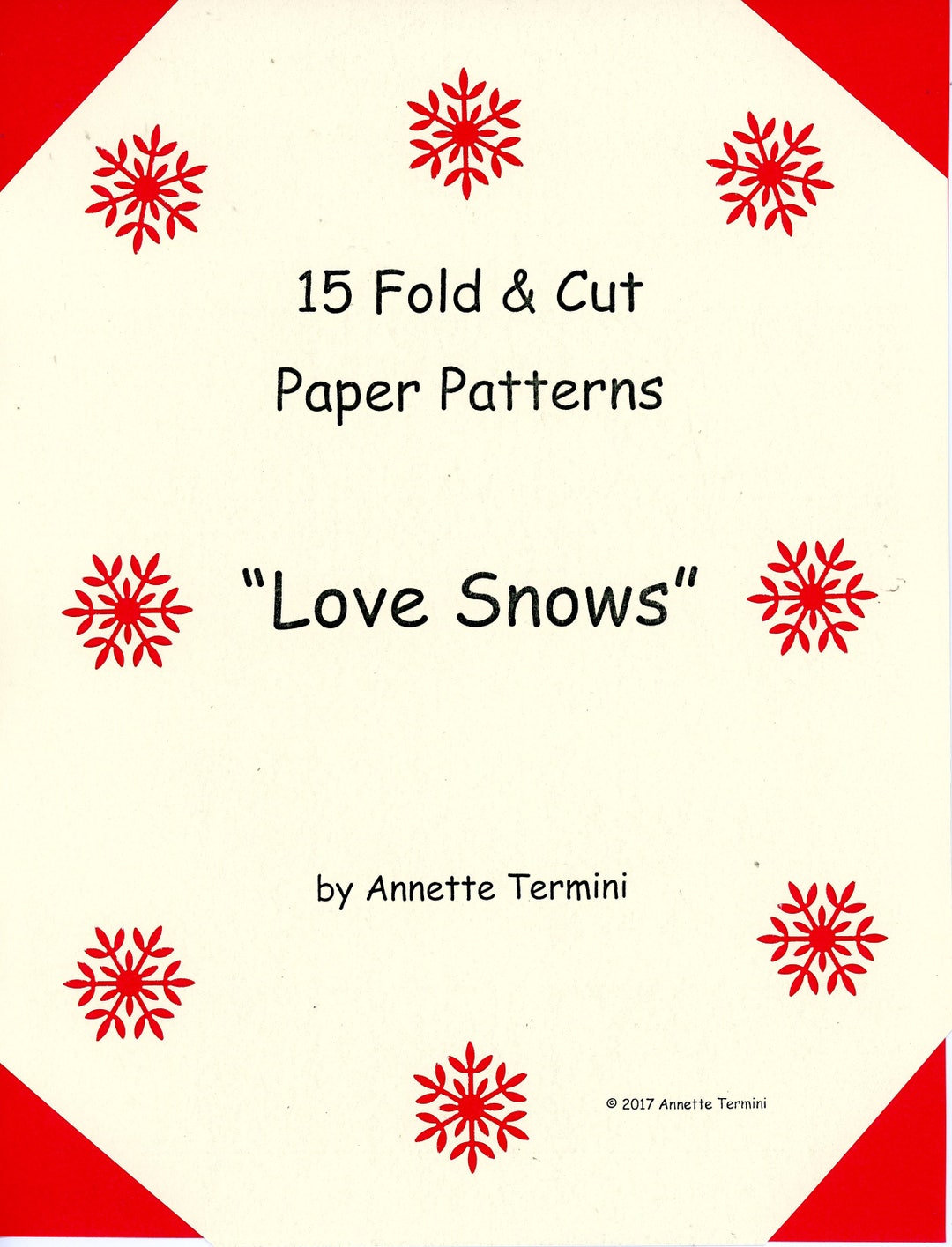 PRINTABLE BOOK Paper Snowflake Patterns, Total of 15 Fold&cut Love ...
