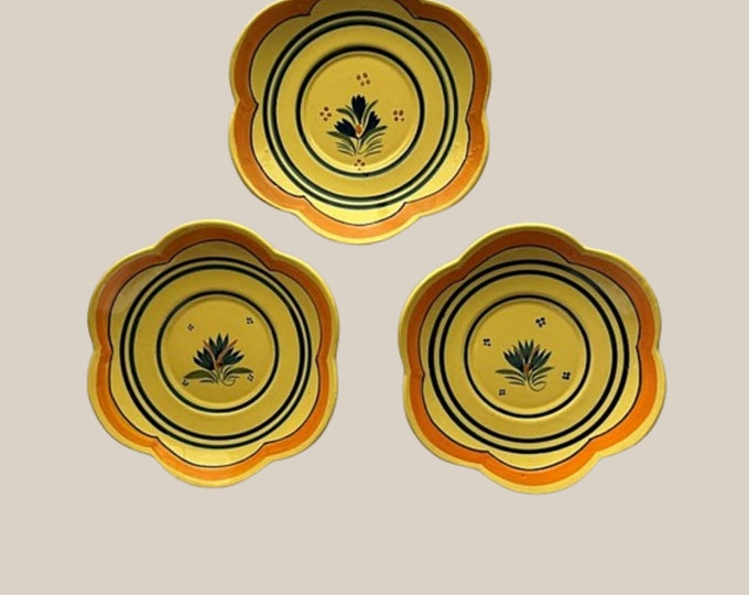 Vintage HENRIOT QUIMPER French Dishes Soleil Yellow 1922-1968 - Etsy