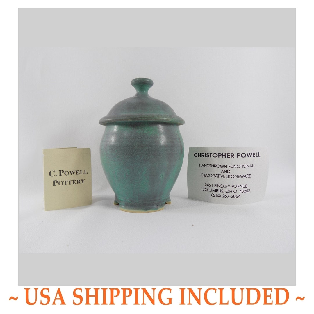 Vintage CHRIS POWELL Lidded Pottery Jar Listed Ohio Ceramic - Etsy