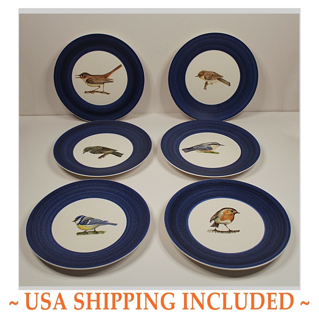 Vintage MARCEL GUILLOT FRANCE Six Pottery Bird Plates Hand - Etsy
