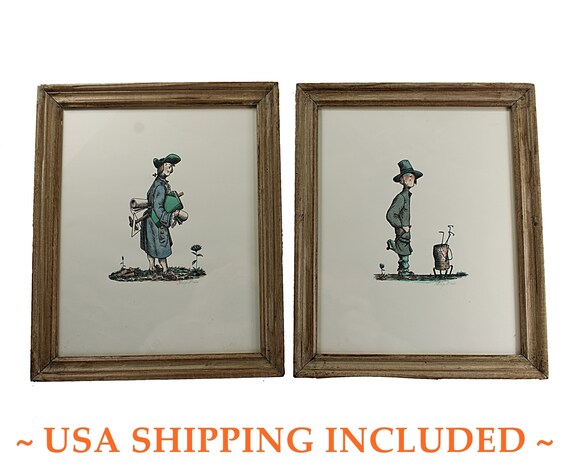 Vintage PAIR PHILIP REED Wood Engraving Prints Pencil Signed | Etsy