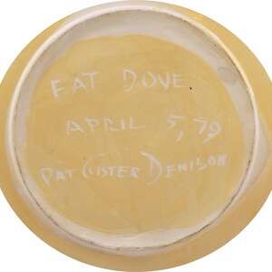 Vintage PAT CUSTER DENISON Art Pottery Plate Abstract "fat Dove" Signed ...