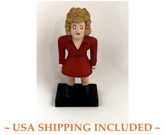 Vintage LITTLE ORPHAN ANNIE Figurine Hand Carved Wood Signed - Etsy