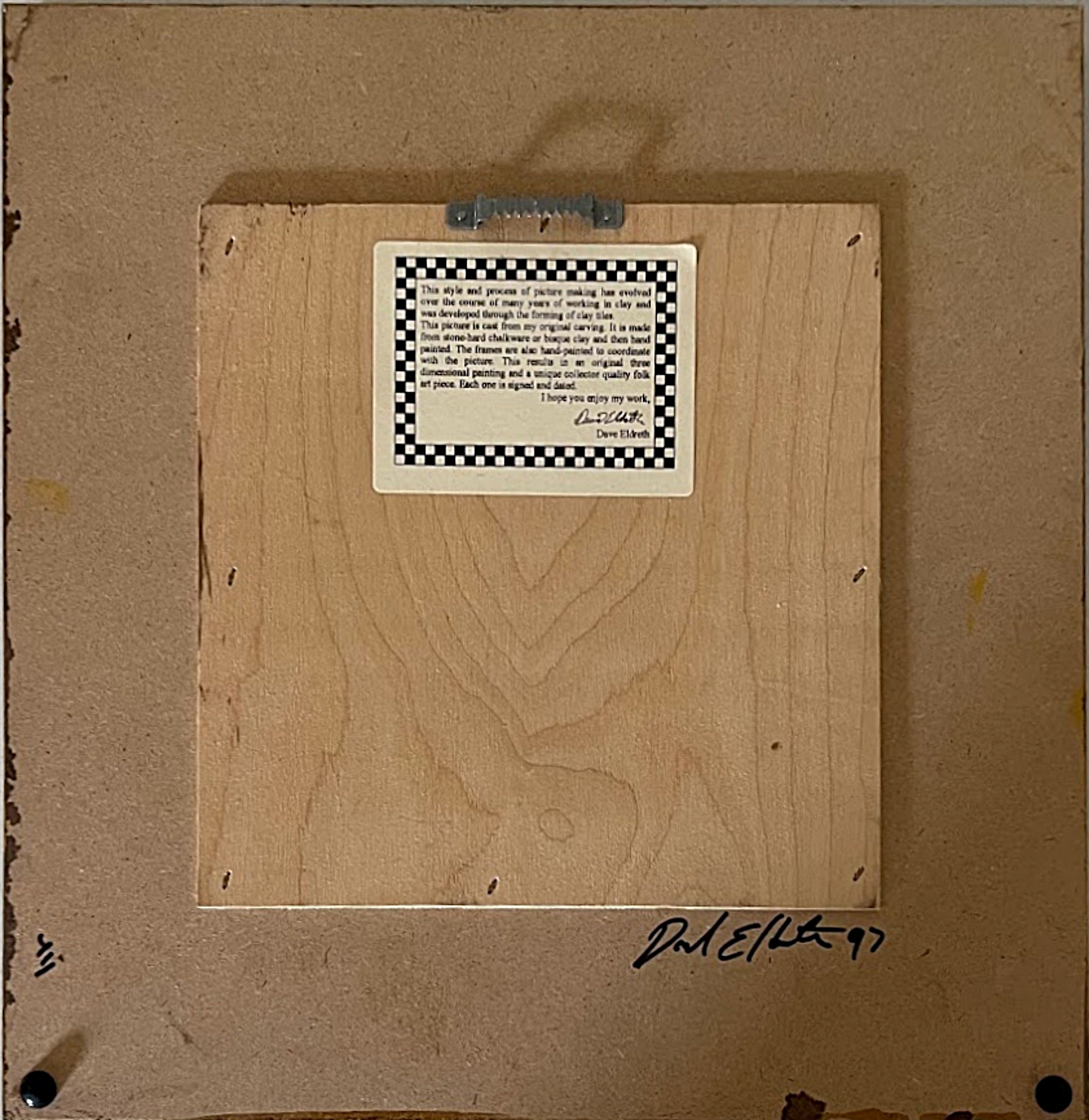 DAVE ELDRETH Sheep Framed Folk Art Tile Hand Signed 1997 - Etsy