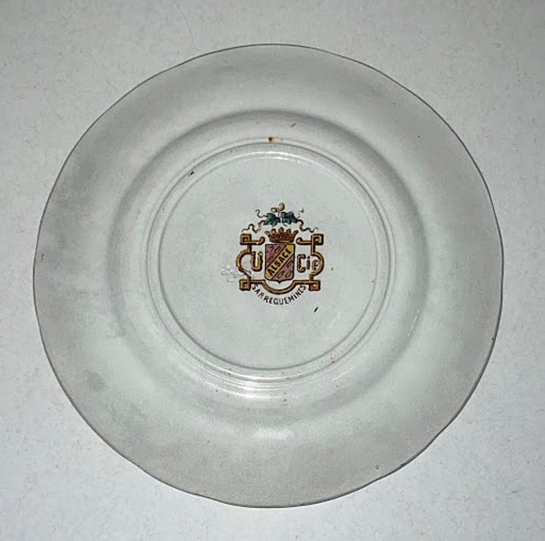 Antique Sarreguemines France Four Faience Plates Alsace Pattern by ...