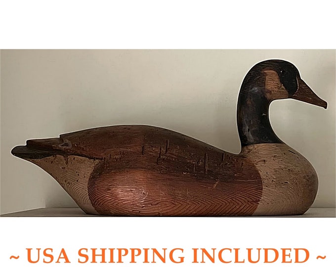 Vintage Canada Goose Huge Solid Wood Decoy Carving by R.D. LEWIS - Etsy