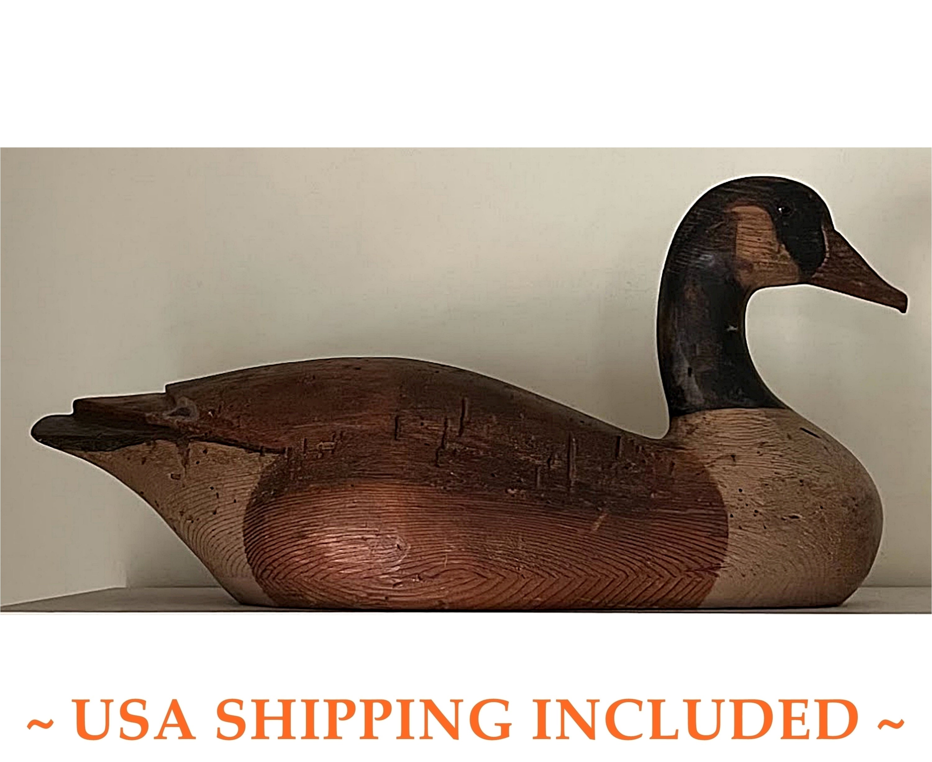 Vintage Canada Goose Huge Solid Wood Decoy Carving by R.D. - Etsy