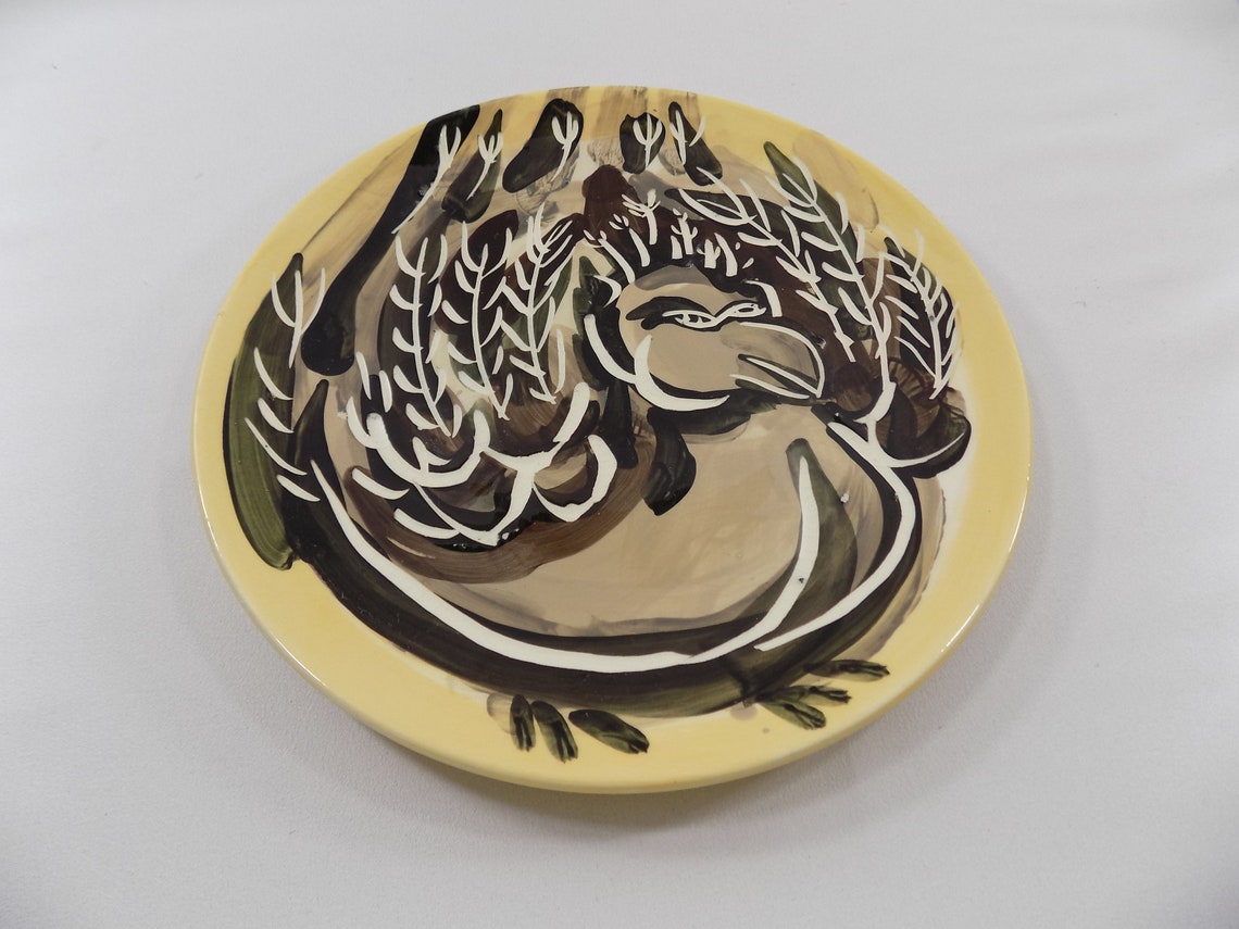 Vintage PAT CUSTER DENISON Art Pottery Plate Abstract | Etsy