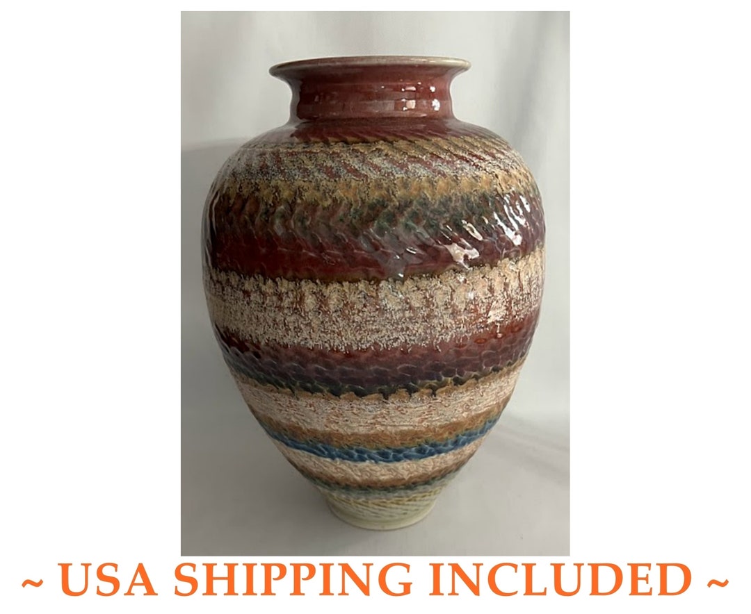 Vintage JOSEPH PANACCI Tall Studio Pottery Vase Canada 1995 - Etsy