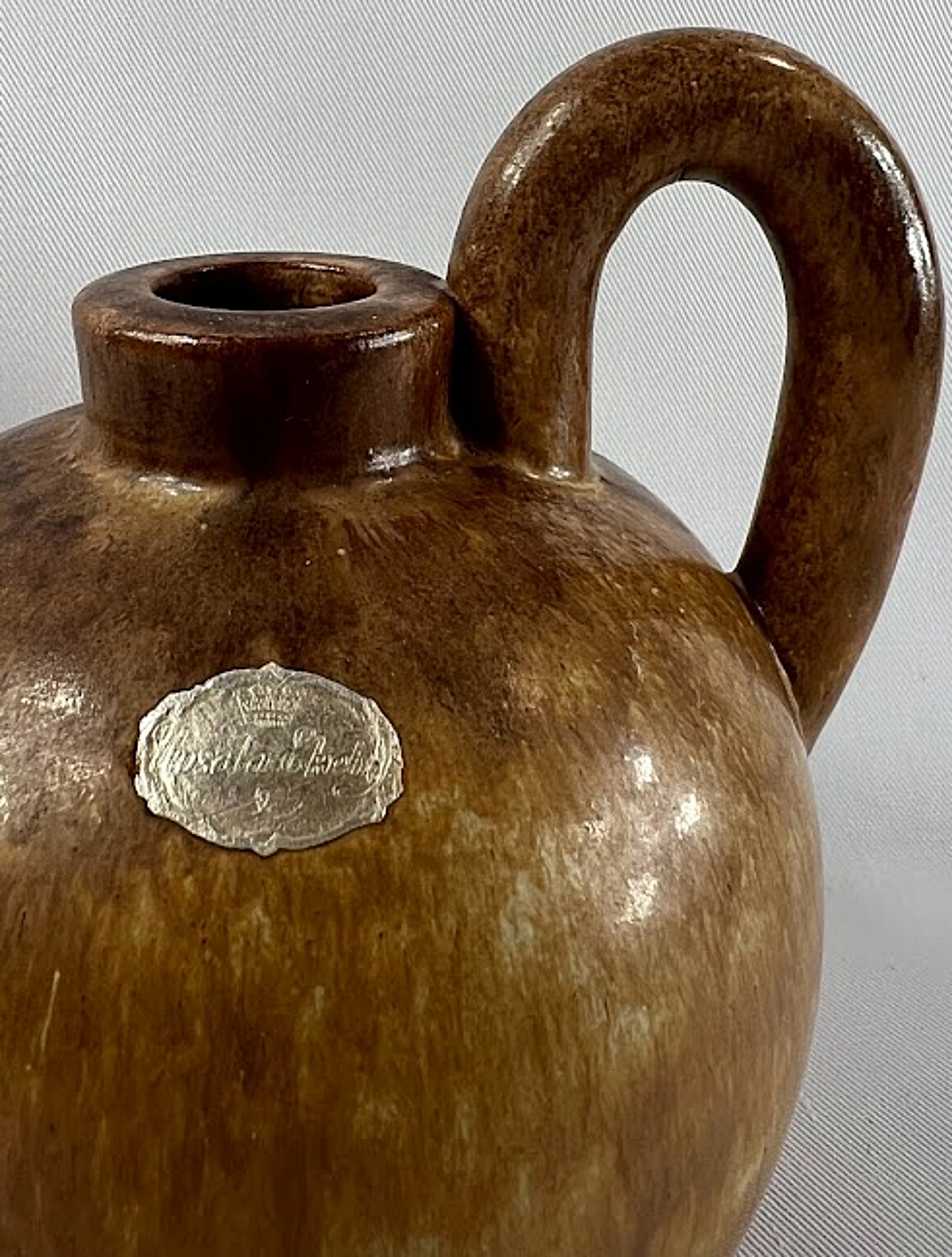 Upsala Ekeby Jug Vase Hare's Fur Glaze Swedish Pottery Foil Label - Etsy
