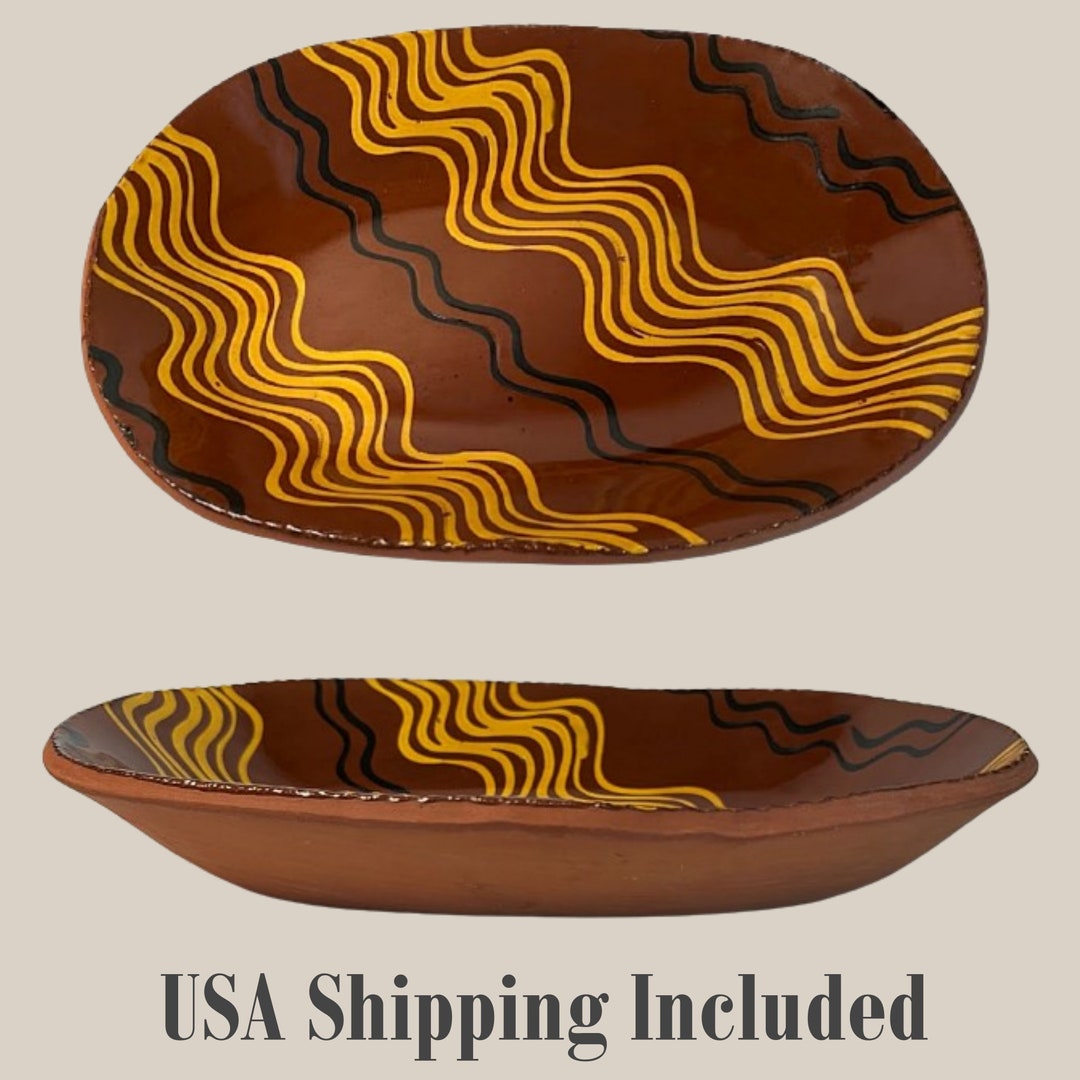 Vintage LESTER BREININGER Redware Dish 1987 Pennsylvania 13.5 Inches ...