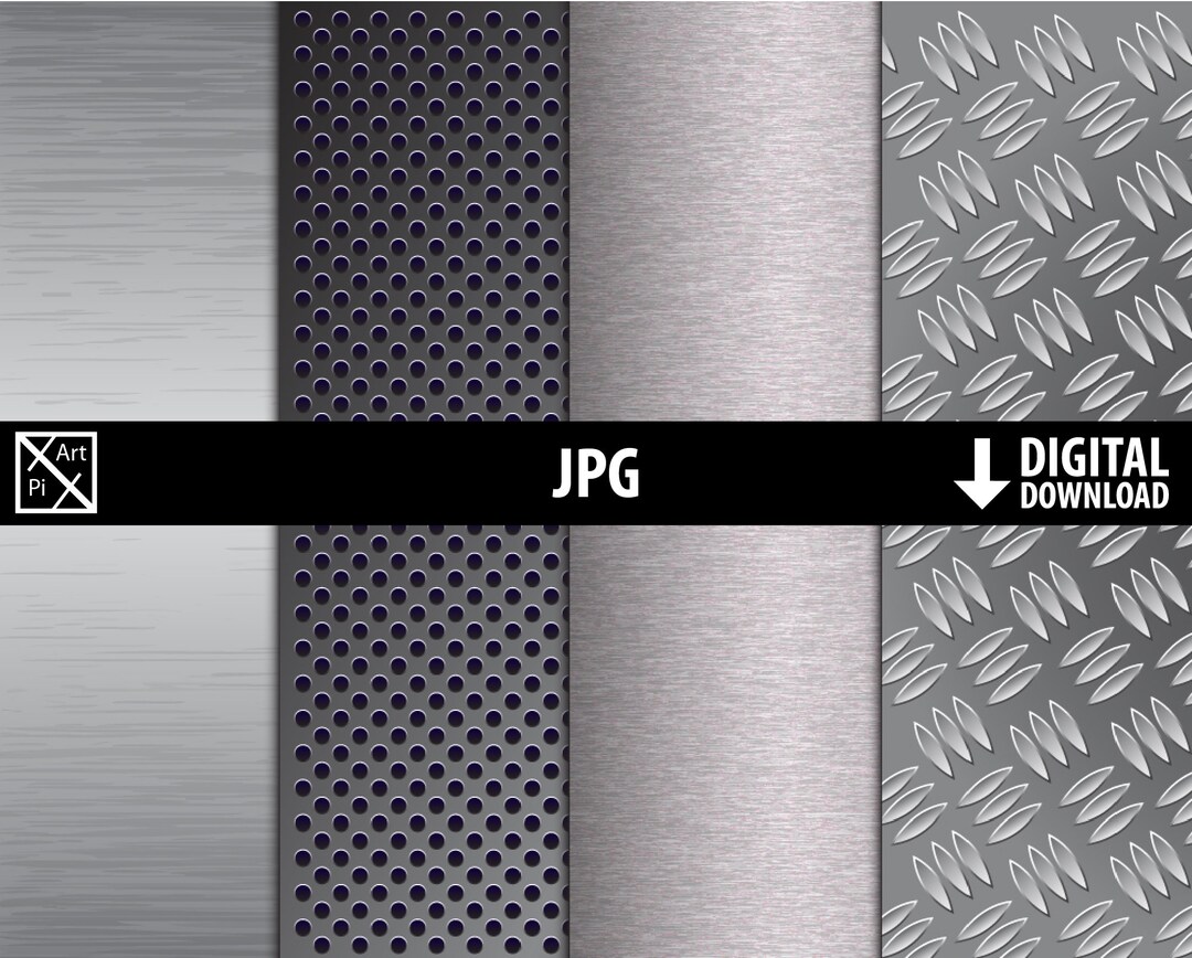 Metal Digital Paper, Printable Industrial Steel Background, Metallic ...