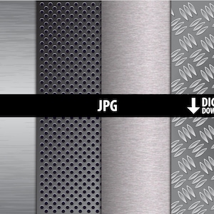 Metal Digital Paper, Printable Industrial Steel Background, Metallic ...