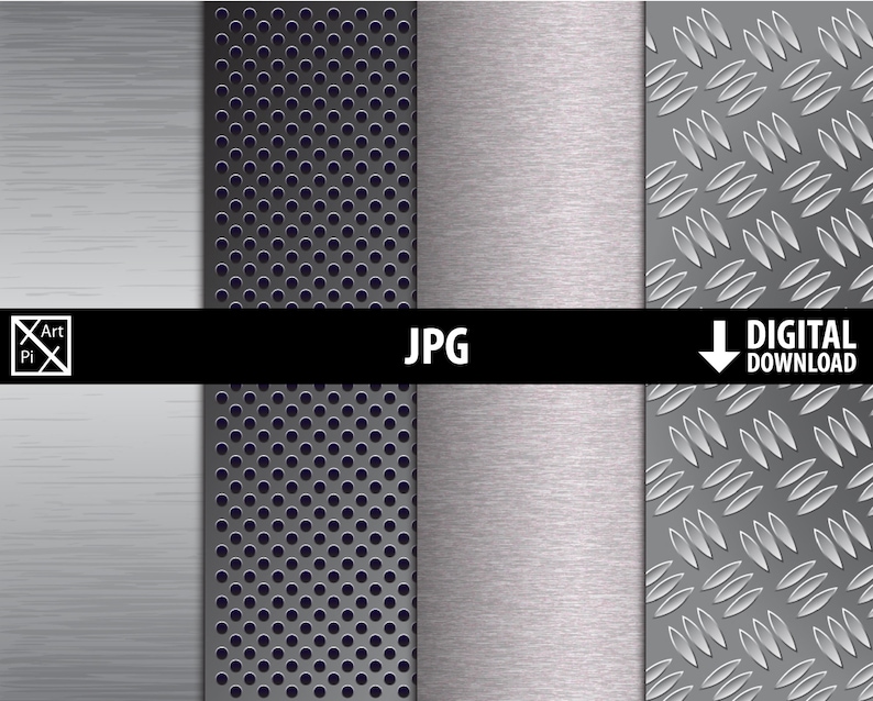 Metal Digital Paper, Printable Industrial Steel Background, Metallic ...