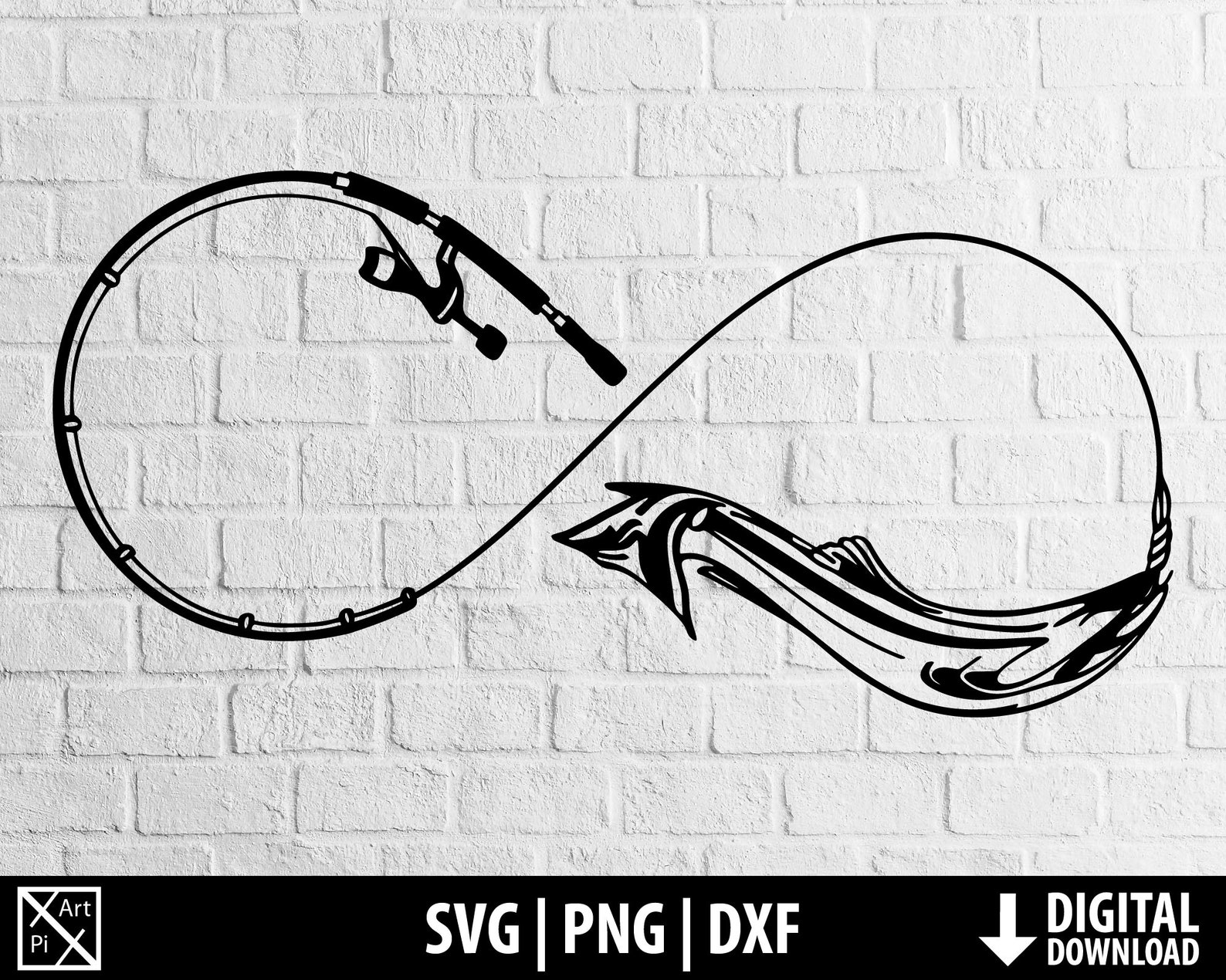 Fishing Svg Love Fishing Infinity Dxf Png Fishing Line Fish | Etsy
