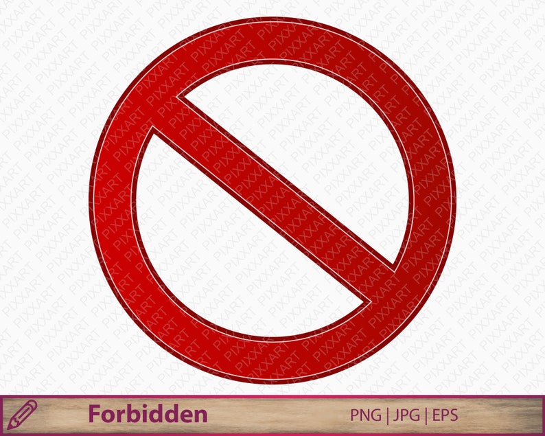 Forbidden sign png prohibited clipart printable prohibition | Etsy