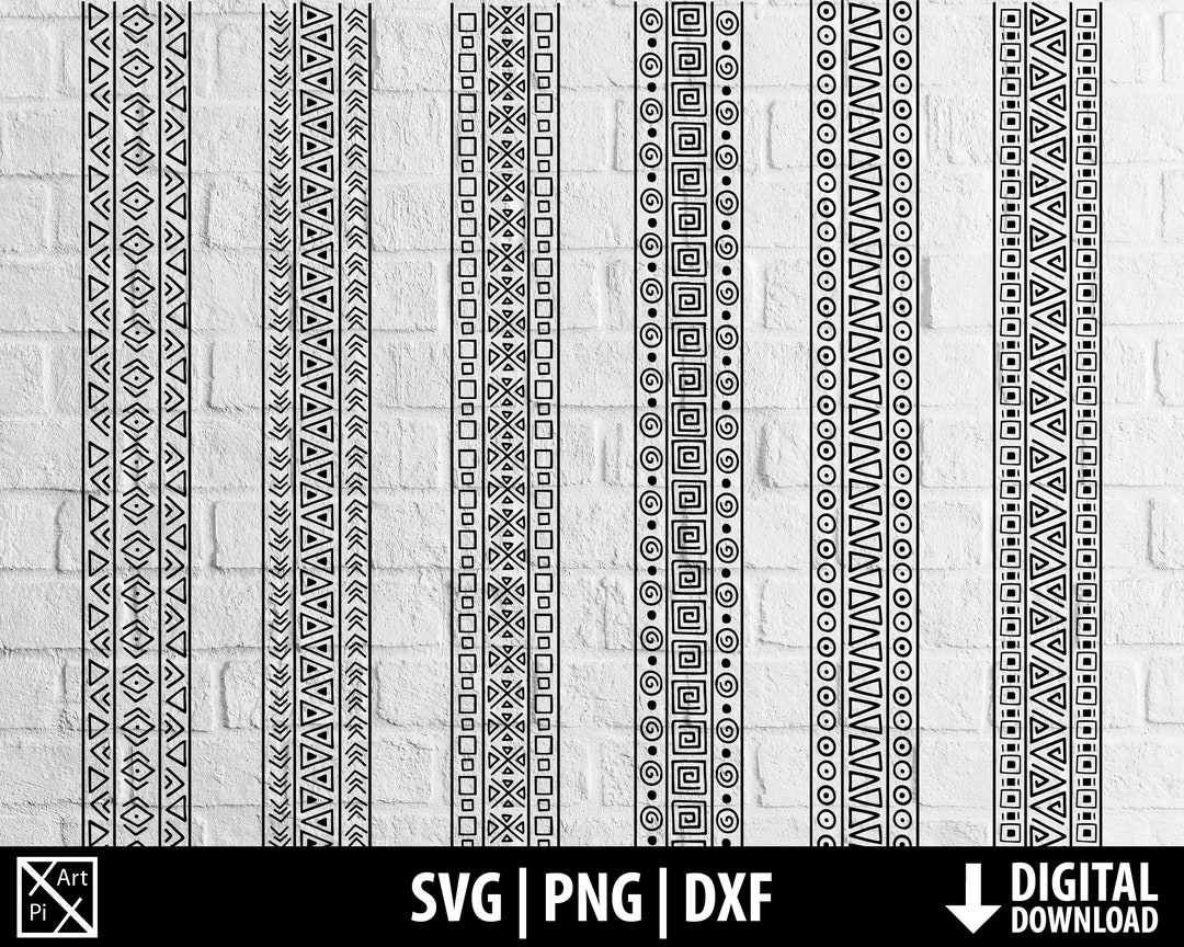 Ethnic Svg, Tribal Borders Png Dxf Clipart, Aztec Boho Dividers ...