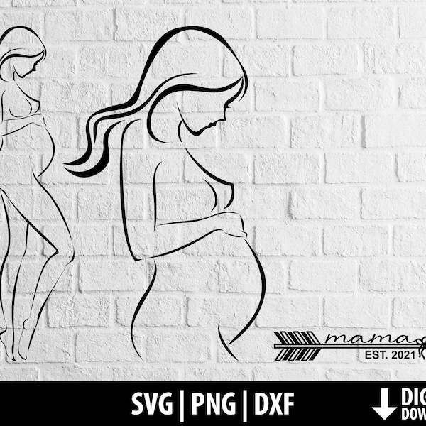 Pregnant Silhouette - Etsy