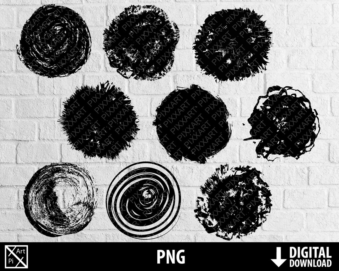 Grunge Circles Png Distressed Round Frames Clipart Design Ball ...