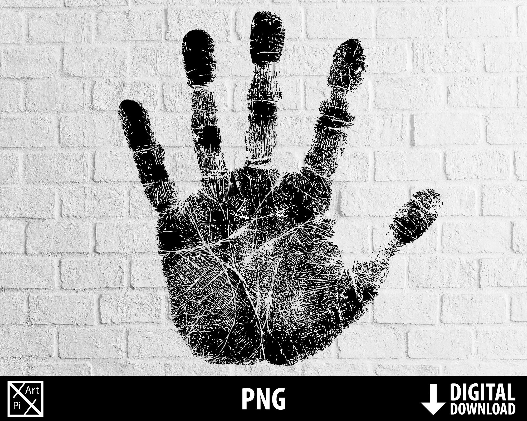 Hand Print Clipart Printable Handprint Png Fingerprint - Etsy Hong Kong