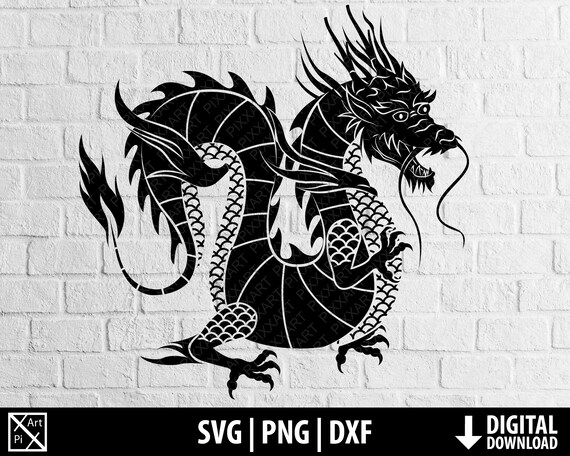 DXF Cut File SVG Instant Digital Download dragon with fire limited ...