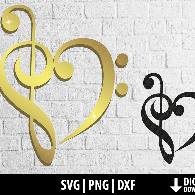 Heart Music Notes - Etsy