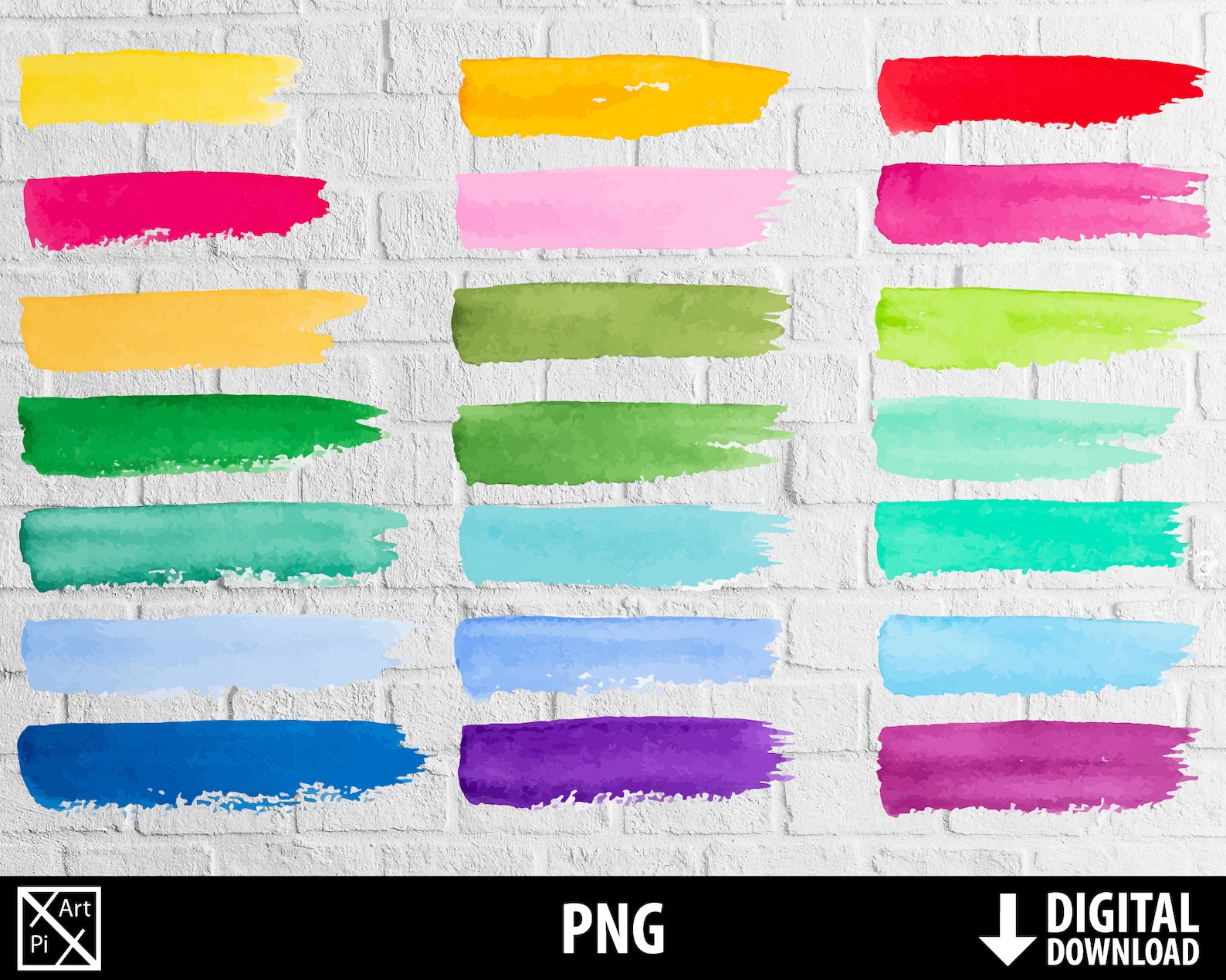 Brush Strokes Png Distressed Rainbow Grunge Banners Clipart - Etsy