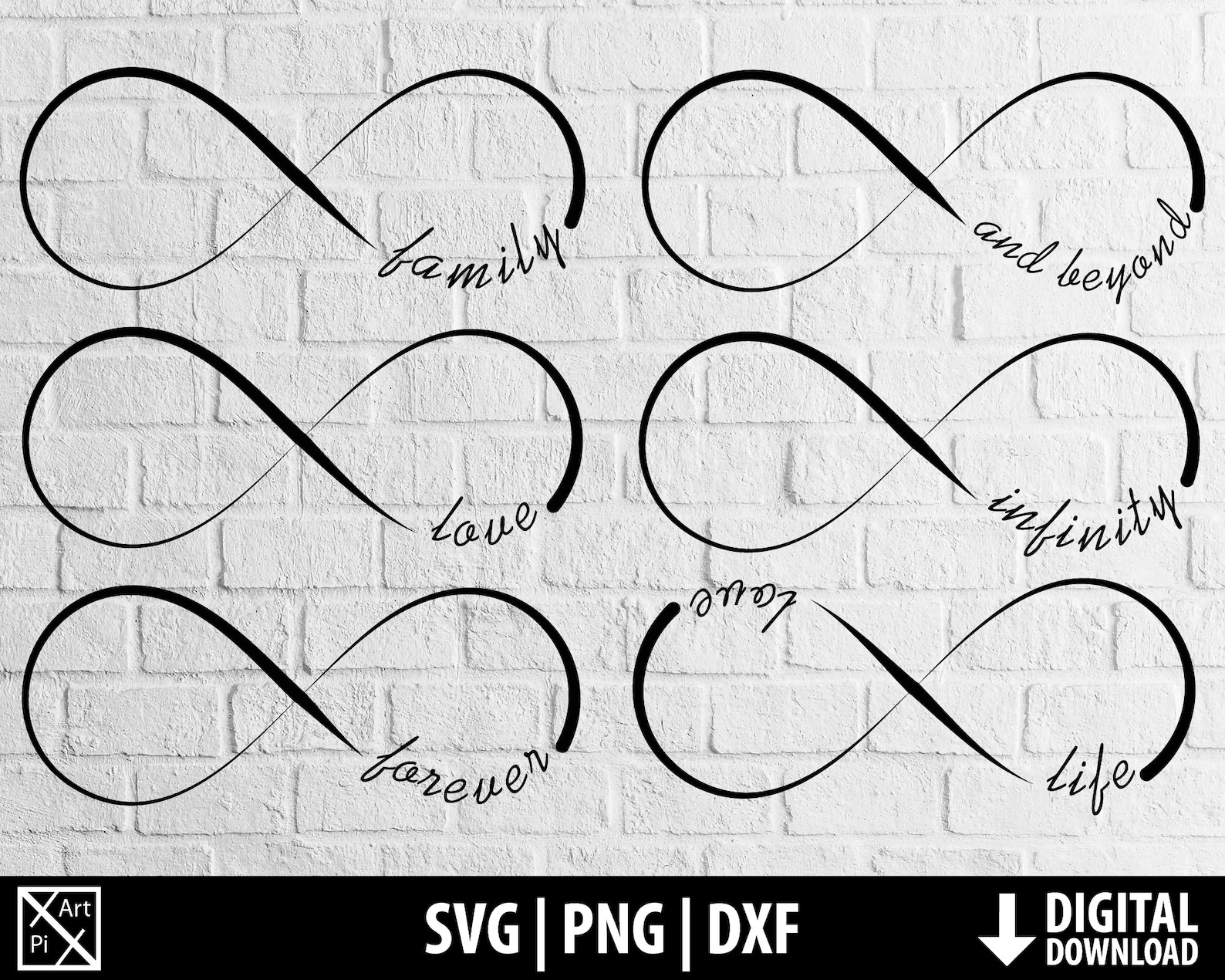 Infinity svg love family infinity png dxf printable wedding | Etsy