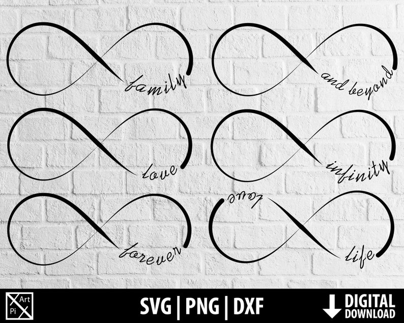 Infinity svg love family infinity png dxf printable wedding | Etsy