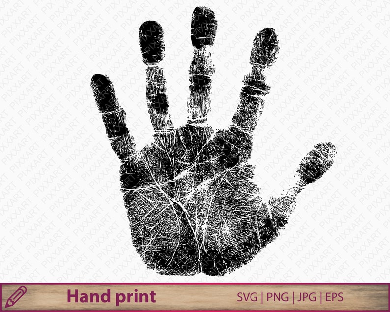 Hand print clipart printable handprint png svg fingerprint | Etsy