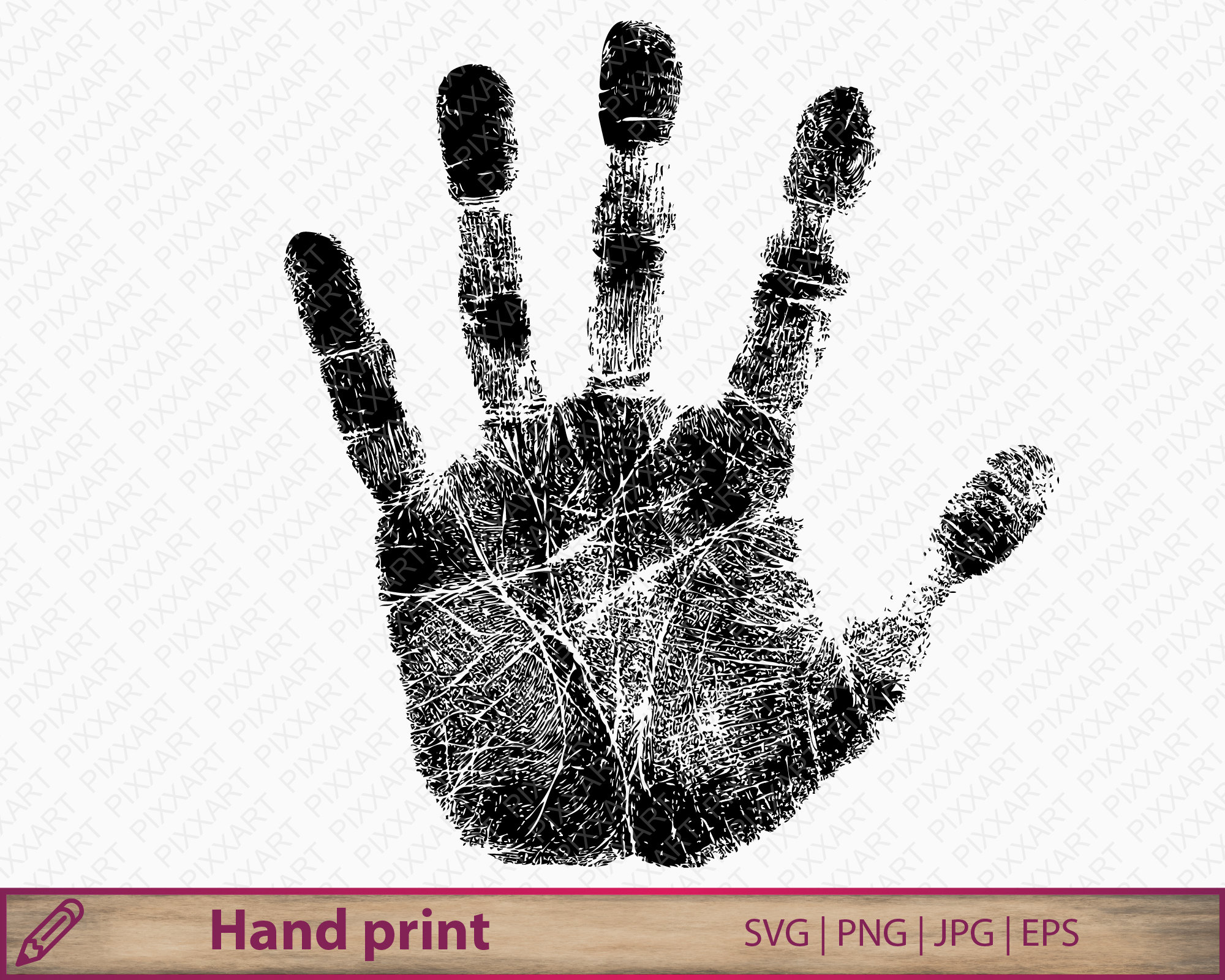 Hand print clipart printable handprint png svg fingerprint | Etsy