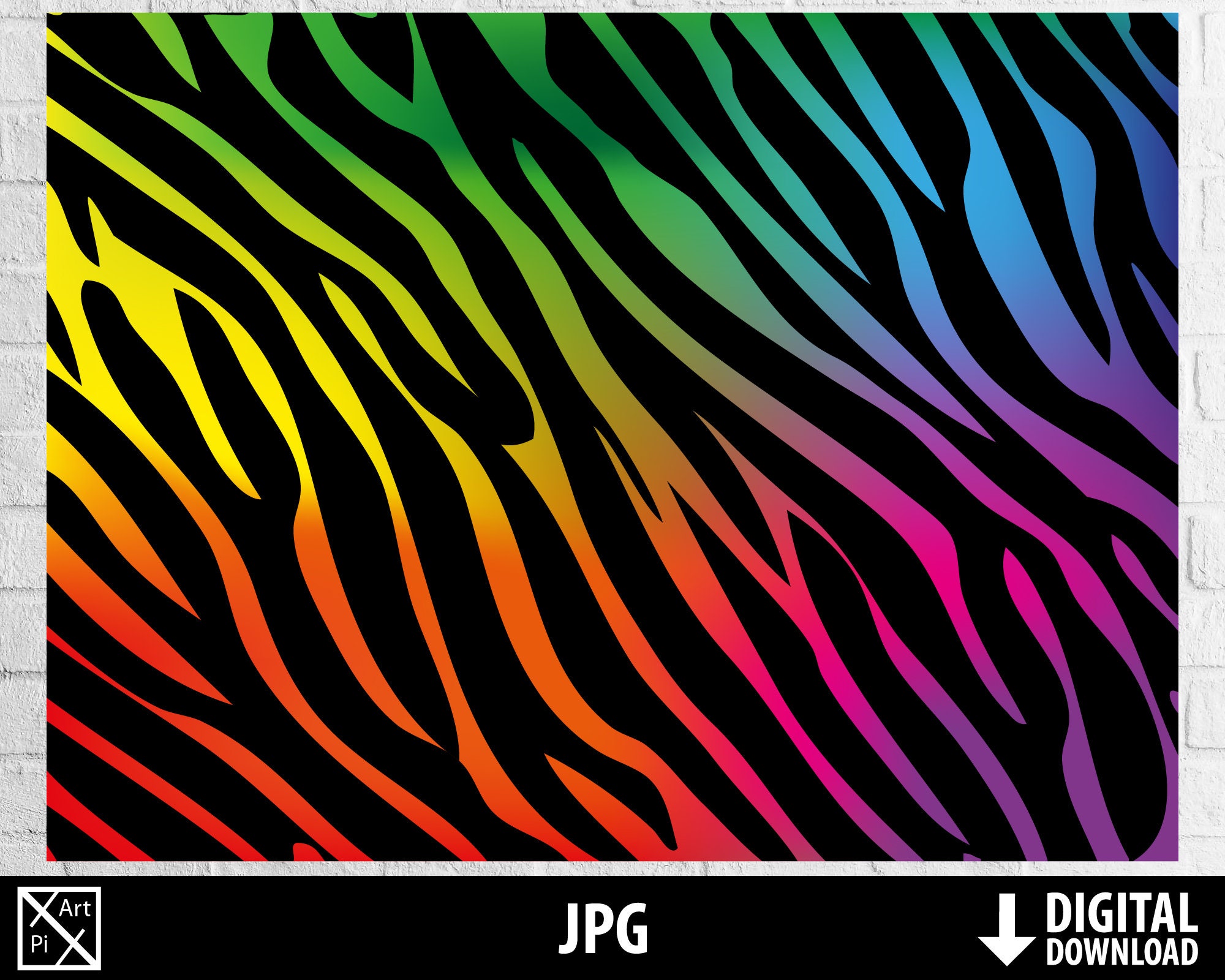 Sparkly Rainbow Zebra Print