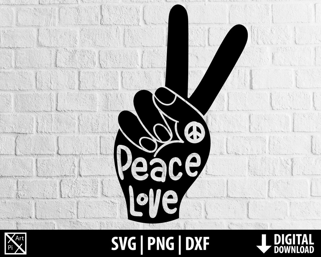 Peace Love Hope Svg Png Dxf, Peace Sign Hand Clipart, Printable Cut ...