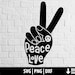 Peace Love Hope Svg Png Dxf, Peace Sign Hand Clipart, Printable Cut ...