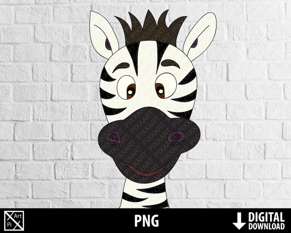 Zebra png cute funny zebra cartoon clipart zebra head face | Etsy