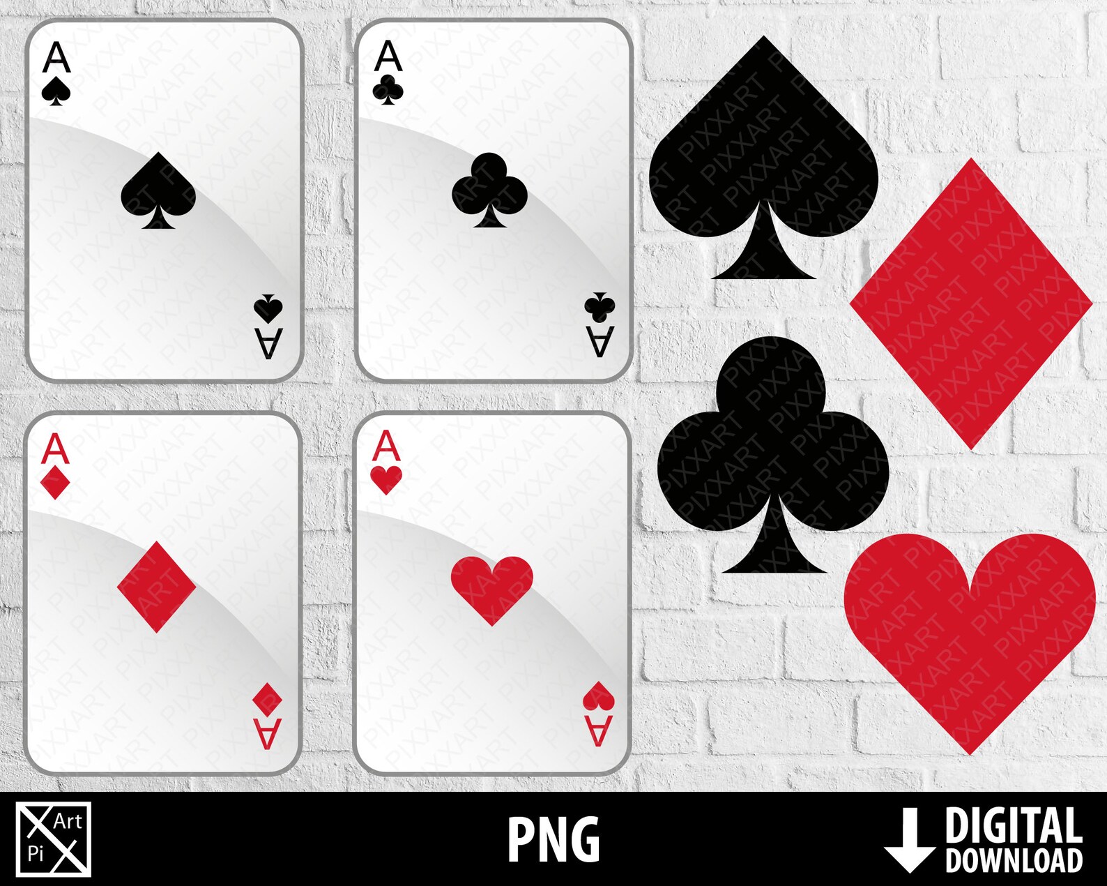 Playing Cards Clipart, Card Suits Png, Casino Games, Poker, Printable ...