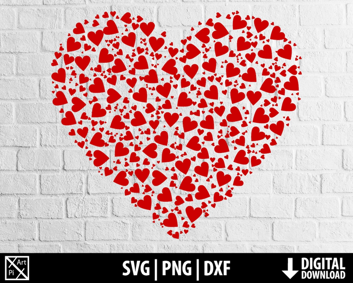 Cuore svg dxf png cuore di cuori clipart San Valentino | Etsy Italia