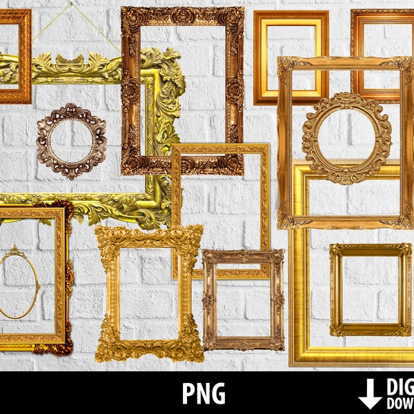 Gold Border Clipart - Etsy