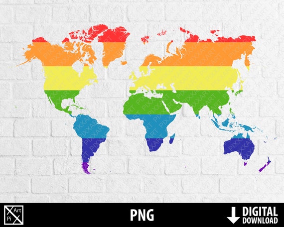 Lgbtq World Png Rainbow Gay Lesbian Bisexual Transsexual | Etsy