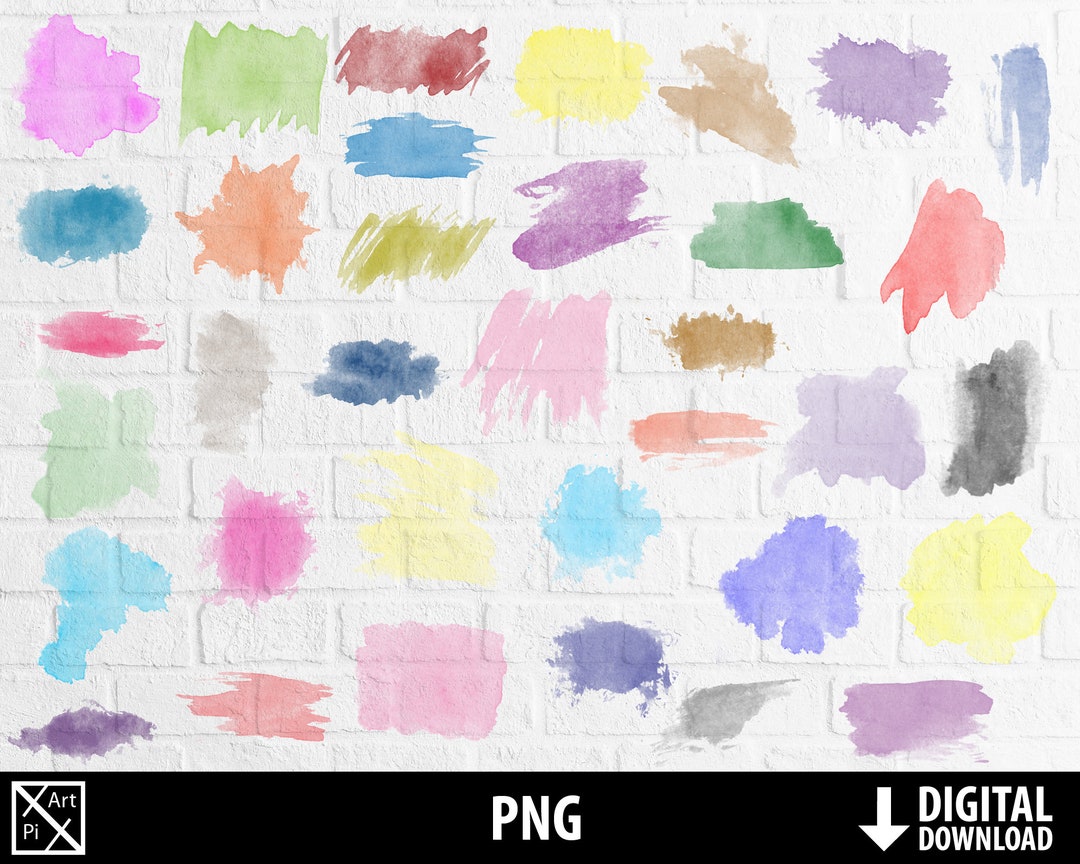 Watercolor Splatters, Paint Stains Png, Water Colour Splashes Clipart ...