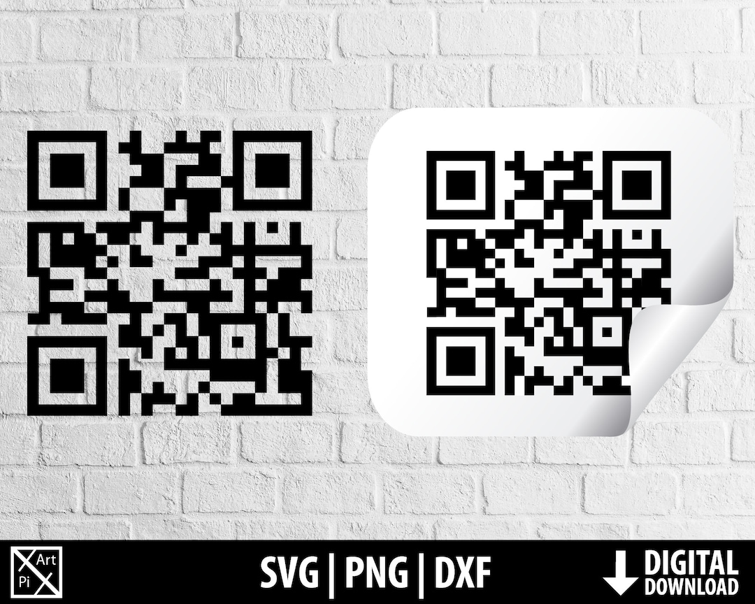 Qr Code Svg Png Dxf, Qr Sticker Clipart, Barcode, Printable Qrcode Cut ...