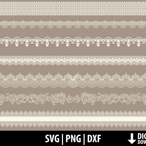 Lace Ribbons Svg Wedding Invitation Clipart Dxf Png Vintage - Etsy